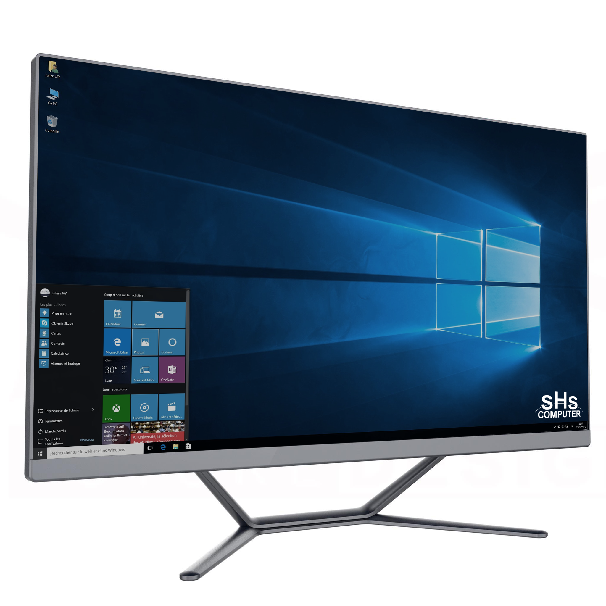 SHS AIO GAMING X400 WHITE 24'' I5-7400 8GB 1TB SSD RX550 - SHS Computer